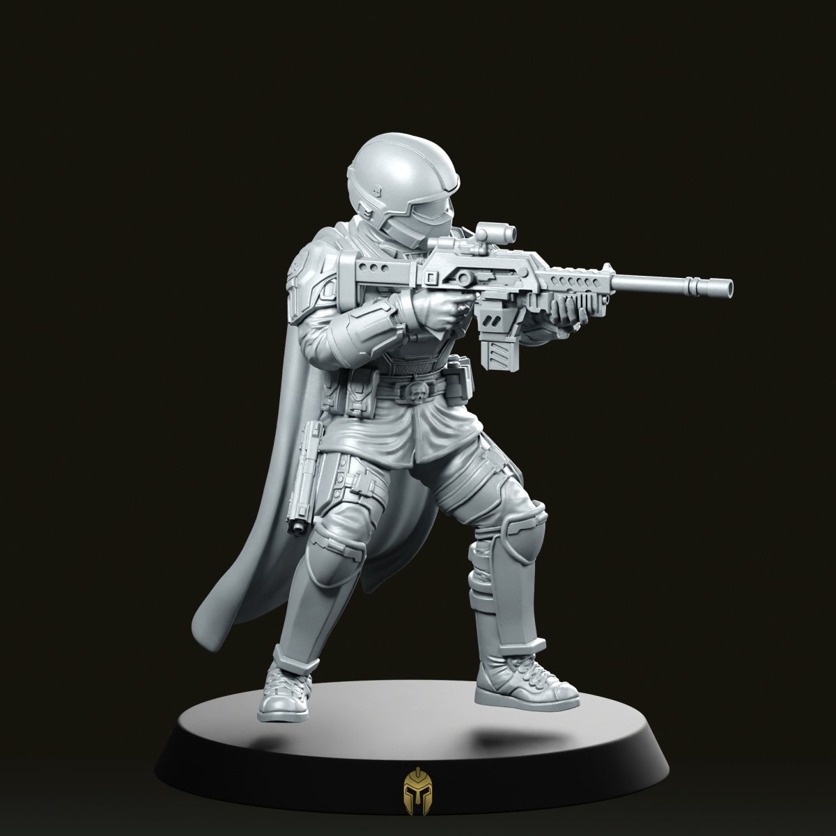 Elite Marksman – Democracy Helljumper A6 Sniper Miniature for Sci-Fi R ...