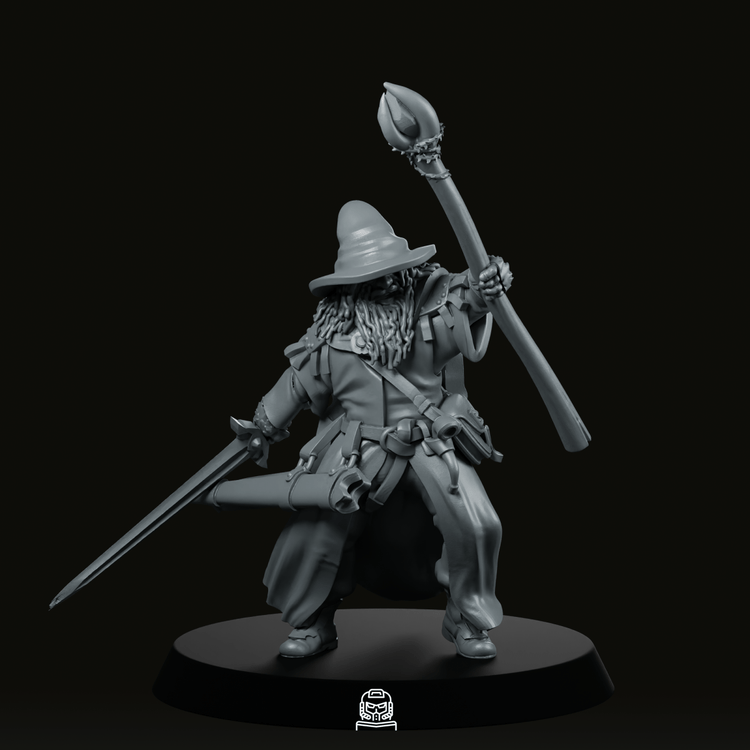 Grey Wizard On Foot Miniature – We Print Miniatures