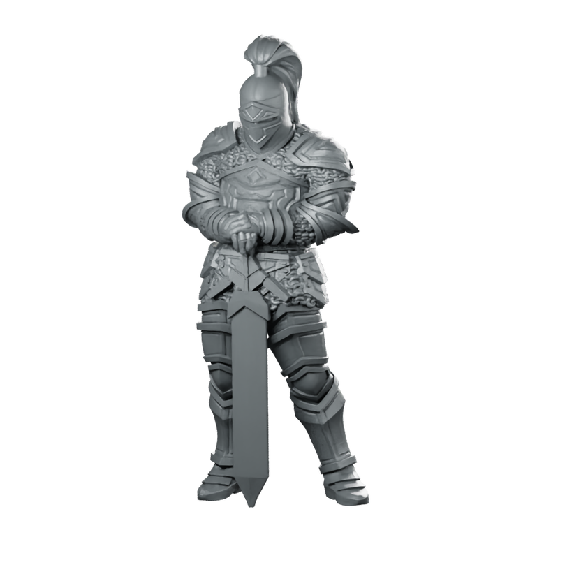 Knight Aaron Armoured Greatsword DnD Hero | We Print Miniatures
