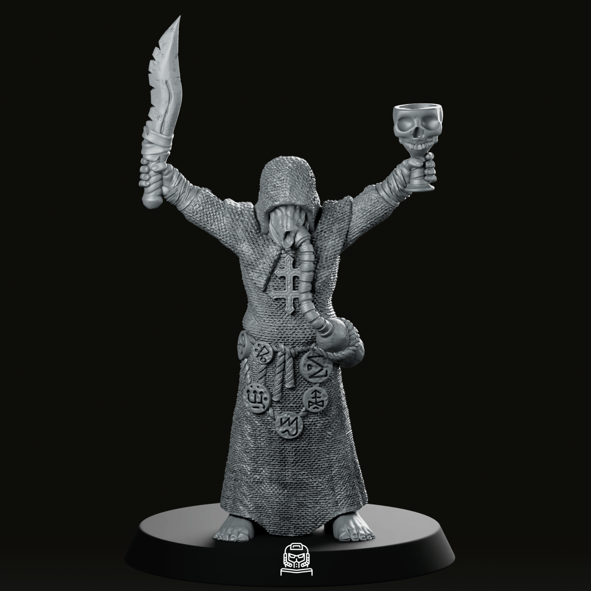 Trench Cultist Dagger And Cup Miniature Hooded Ritual Western Miniature ...