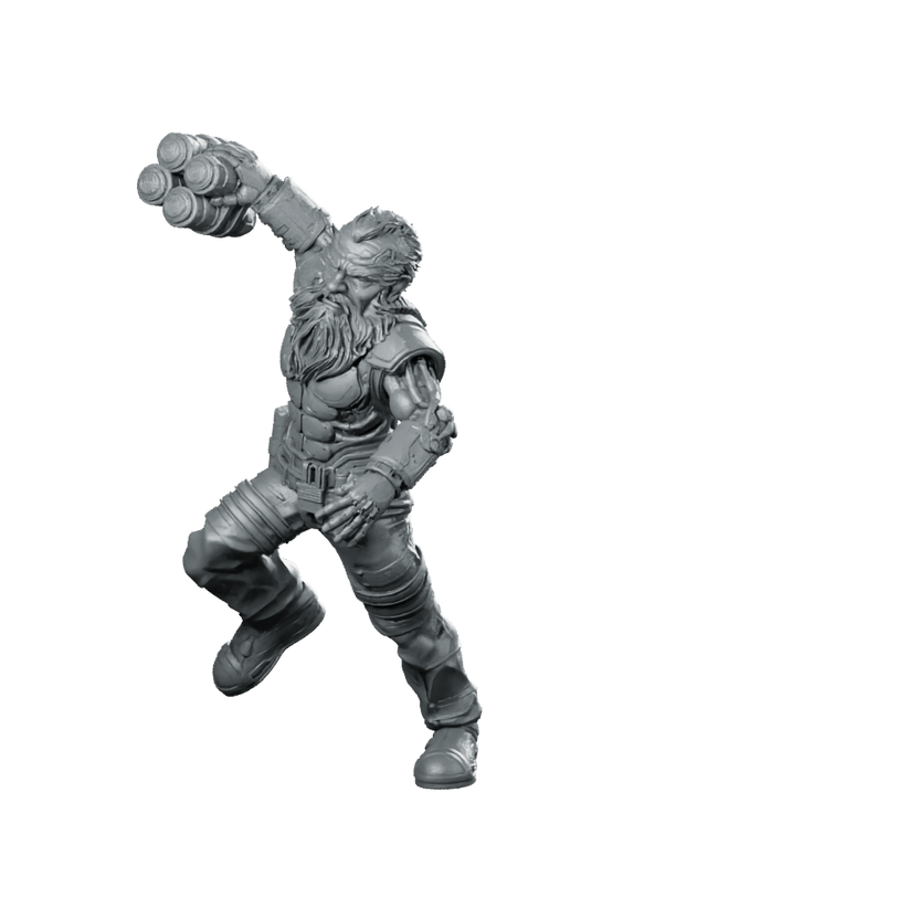 Cyber Dwarf Alchemist 3 Sci-Fi Chemist Miniature | We Print Miniatures