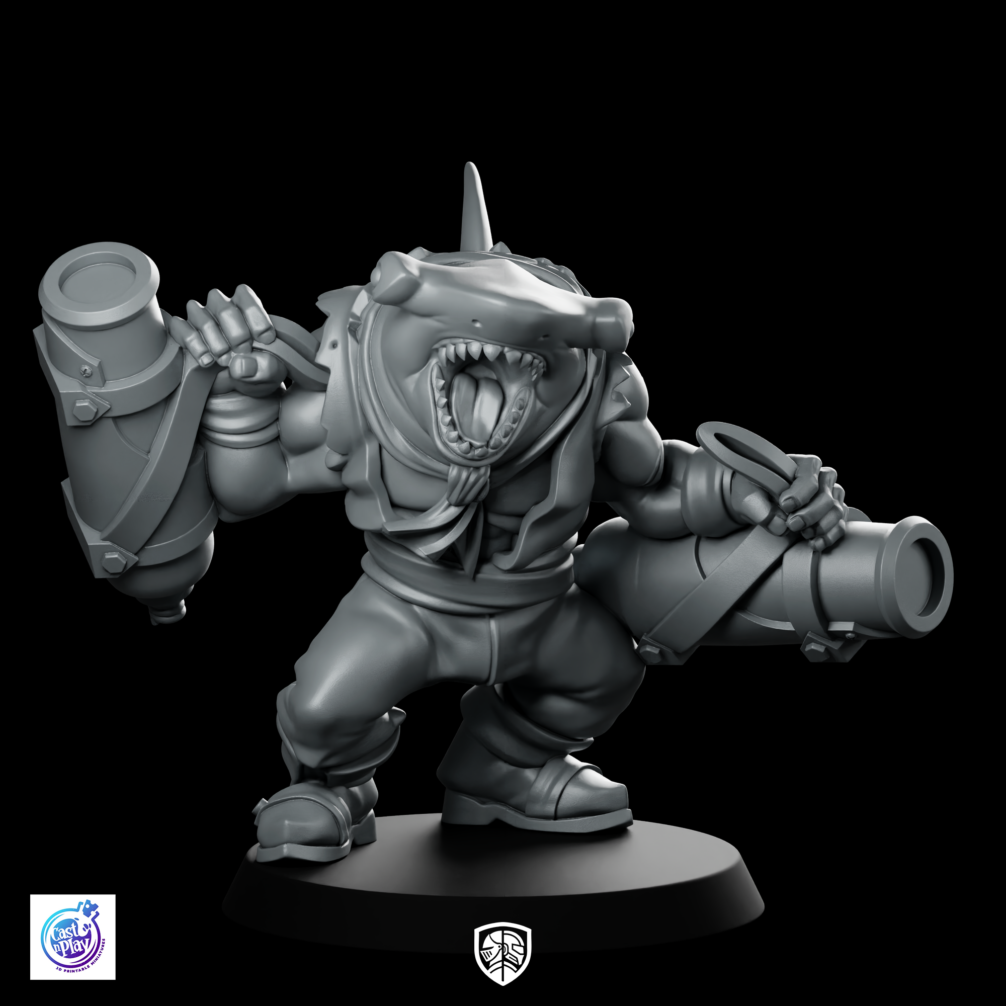 Hammerhead Sharkfolk Miniature Fantasy by CastNPlay – We Print Miniatures