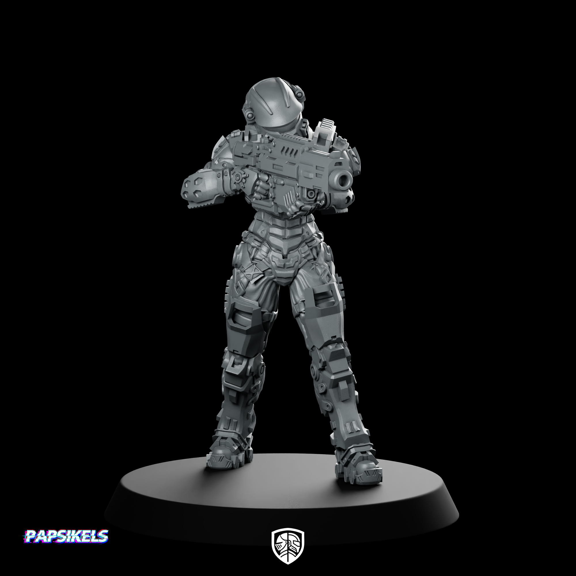 Human Space Military Heavy Infantry B Armored | We Print Miniatures