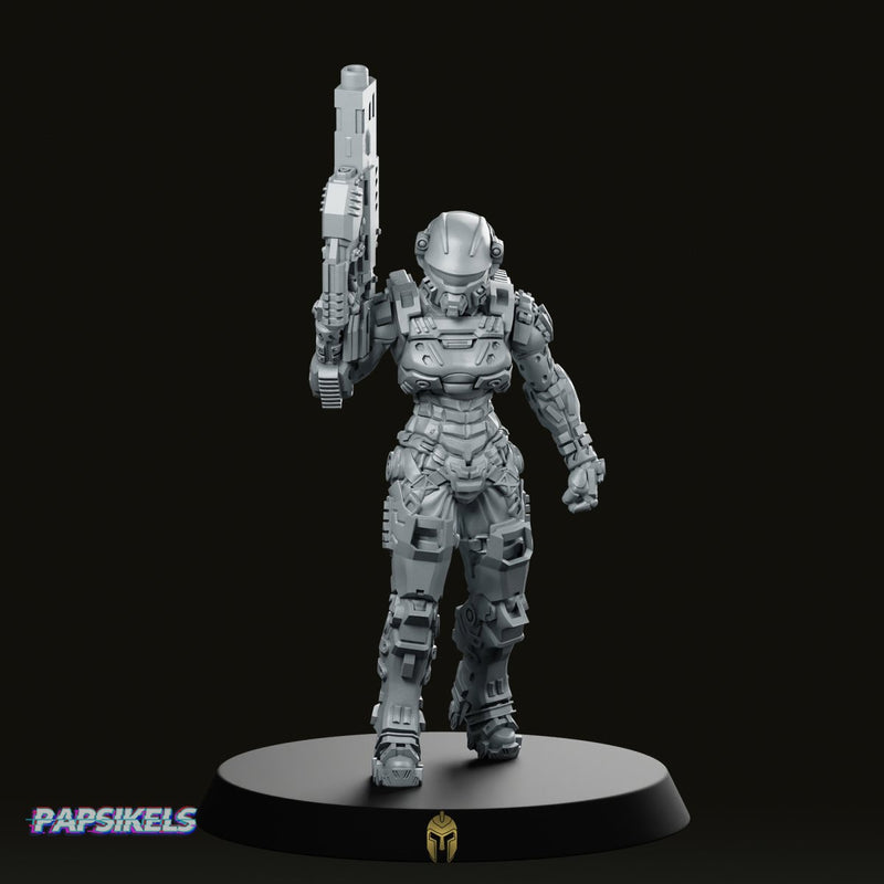 Human Space Military Heavy Infantry C Miniature Science Fiction by ...