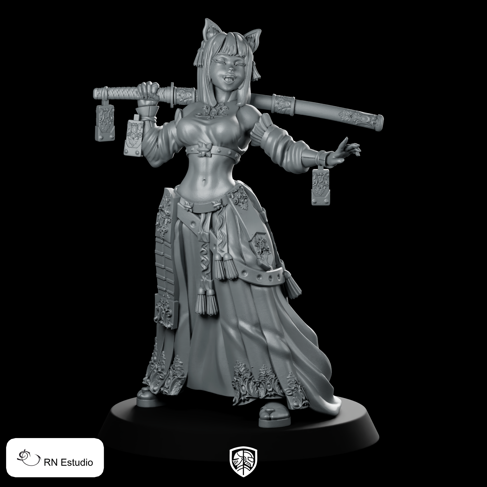 Katsumi Monk Miniature Katana Fantasy Resin Hero | We Print Miniatures