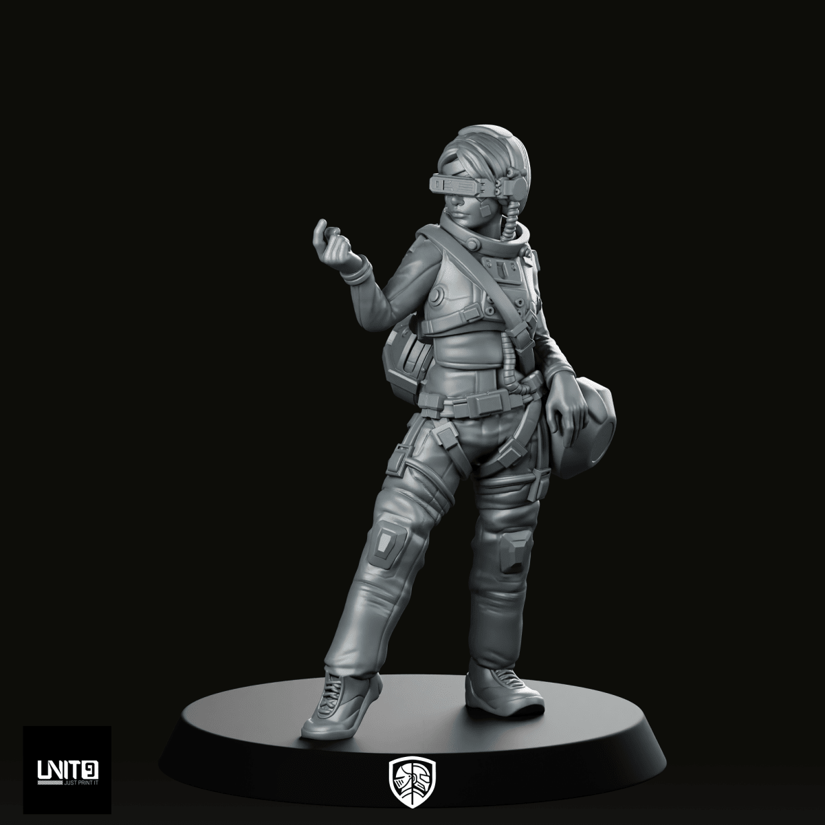 Mara Lockjaw Venn v1 Cyberpunk Operative Miniature | We Print Miniatures
