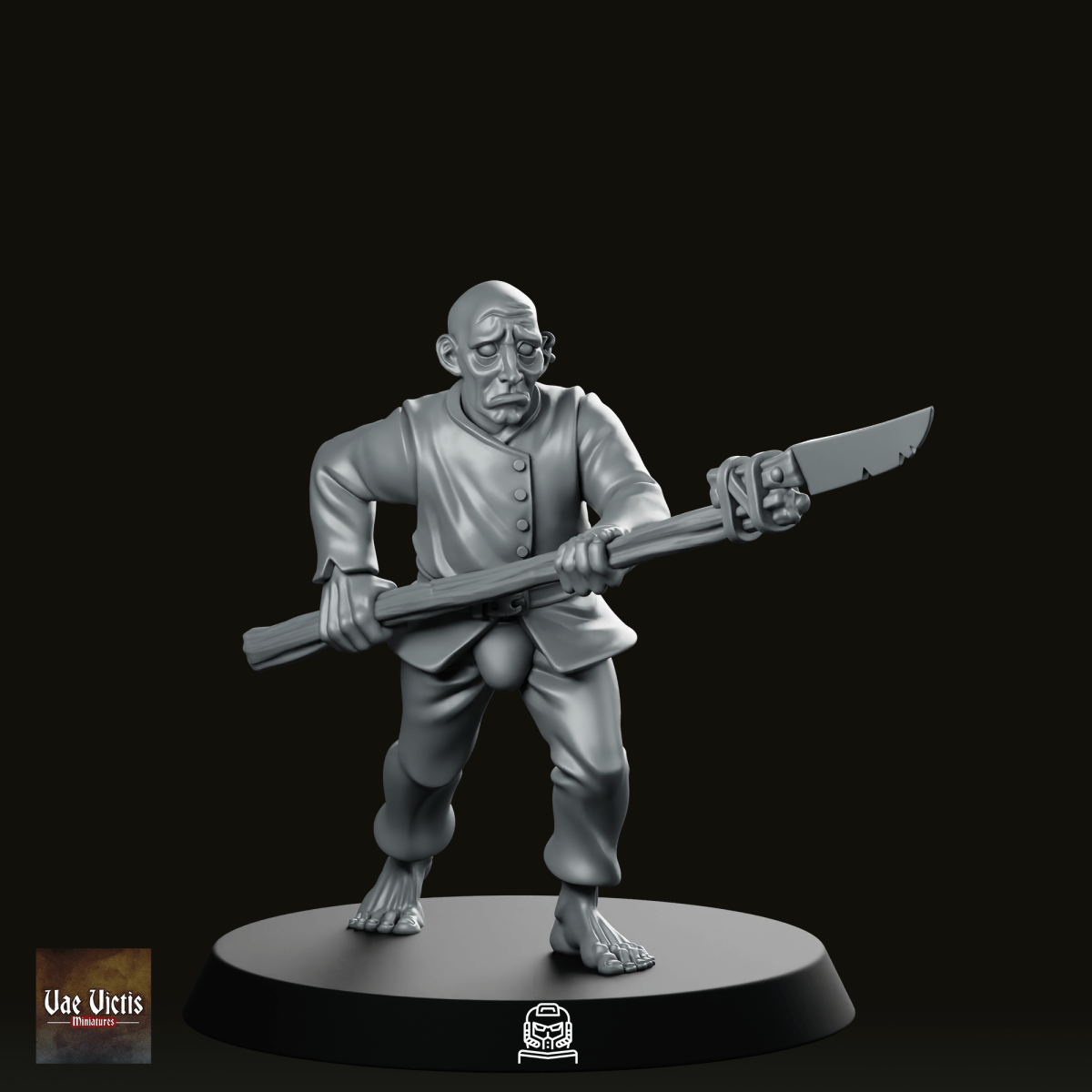 Mob 03 Miniature Veteran Fighter Spearman NPC Fantasy by Vae Victis ...