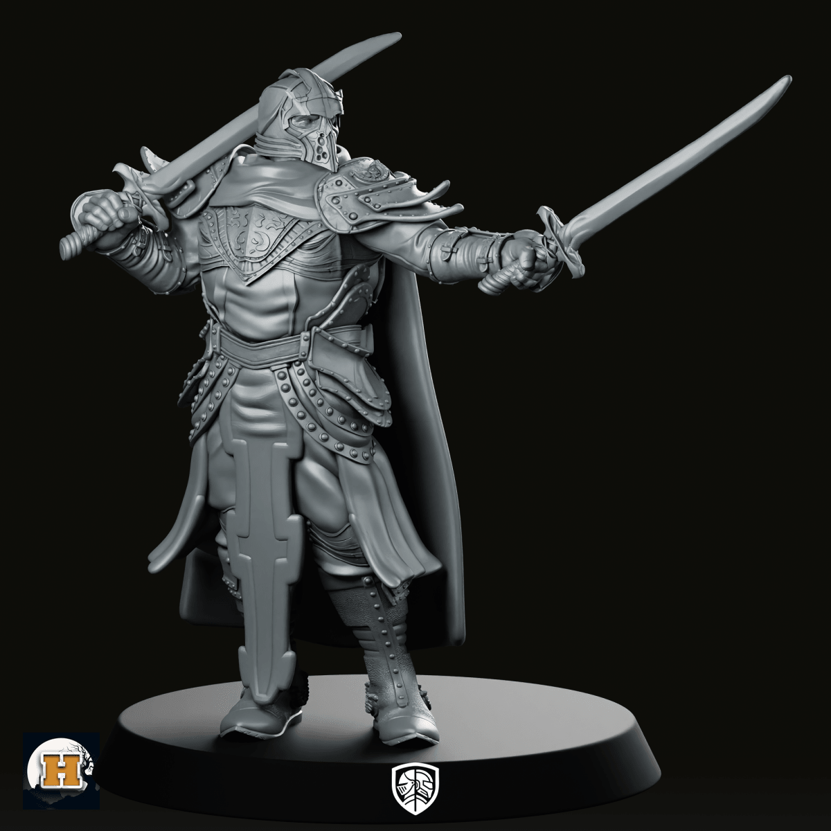 Sir Balyn Miniature Dual Sword Armored Knight - We Print Miniatures
