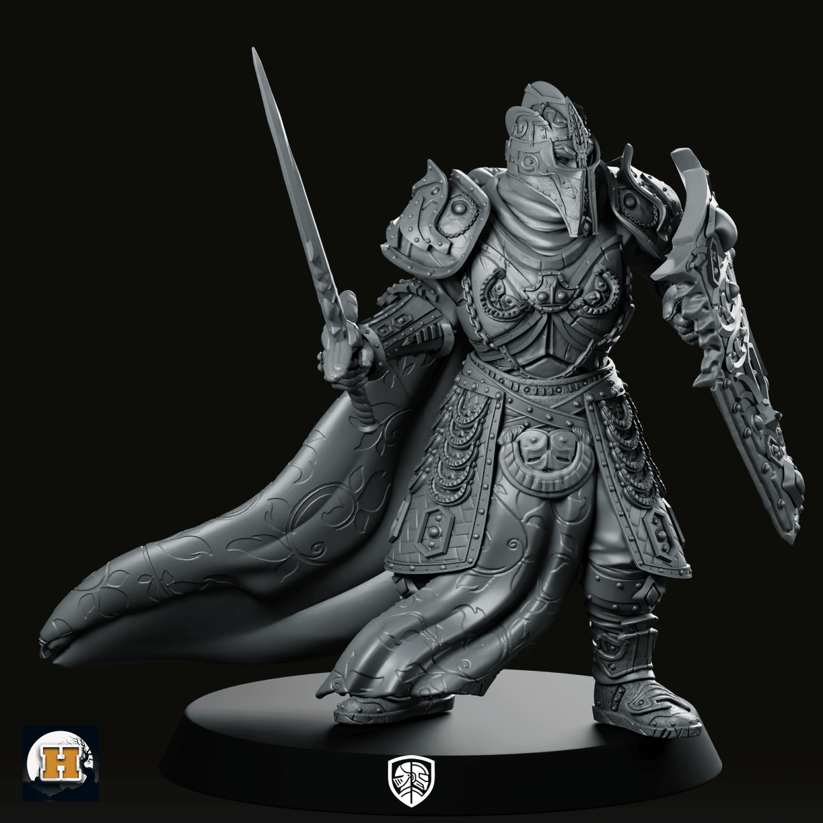 Sir Percival Armoured Knight Sword Shield | We Print Miniatures