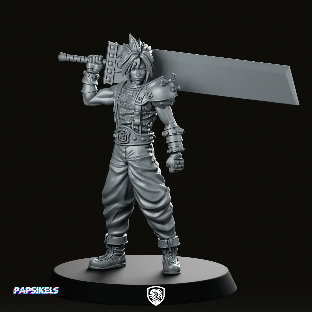 The Mercenary Miniature JRPG Sci-Fi Armored Swordsman | We Print Miniatures
