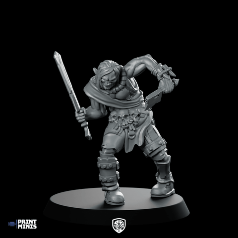 Zombie 005 Orc Berserker Dual Weapons | We Print Miniatures